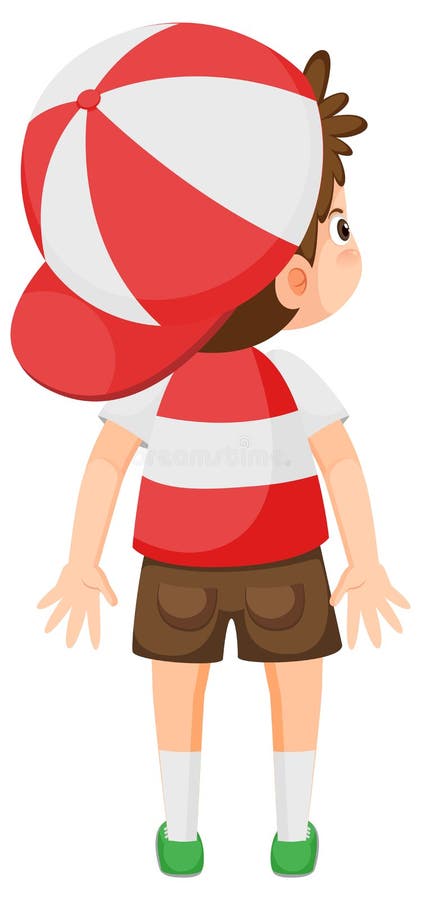 Back of a Little Boy Cartoon Character Stock Vector - Illustration of ...