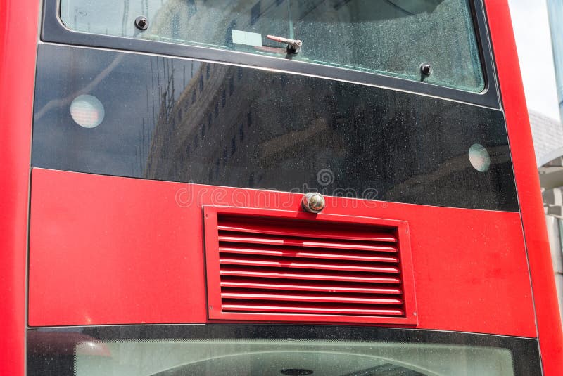 Back of London Red Bus. Copyspace Stock Photo - Image of britain ...