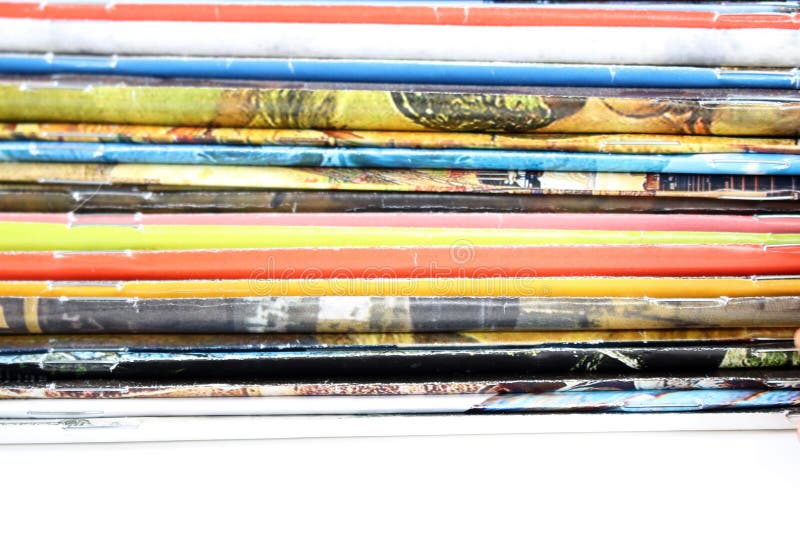 A Stack of Colorful Magazines Stock Image - Image of fashion, green ...