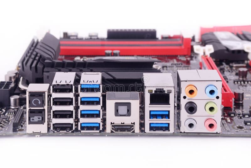 Back mainboard stock image. Image of connect, computer - 34553147