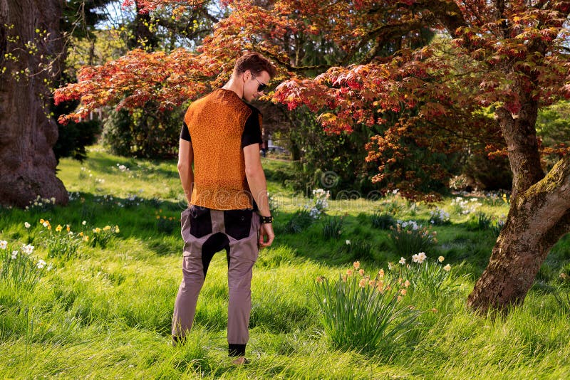 Back of Man in Front of a Tree in Park Stock Photo - Image of front ...