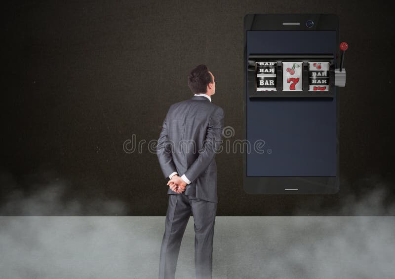 Back of Man Looking at Casino Slot Machine Stock Photo - Image of ...
