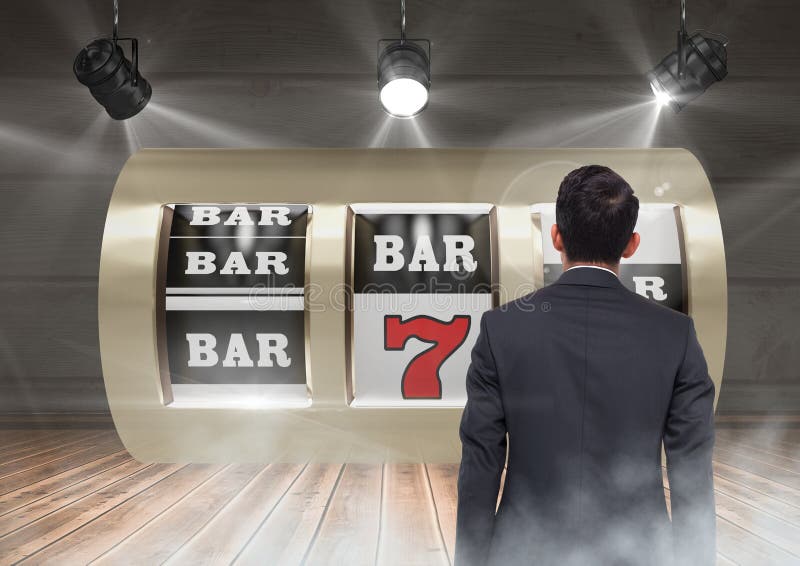 Back of Man Looking at Casino Slot Machine Stock Photo - Image of adult ...