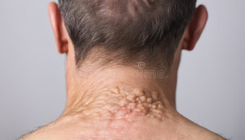 The Back of a Man S Head with a Bald Spot and a Large Mole Stock ...