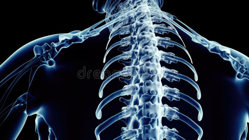 Back of a Man with a Skeleton Stock Illustration - Illustration of ...