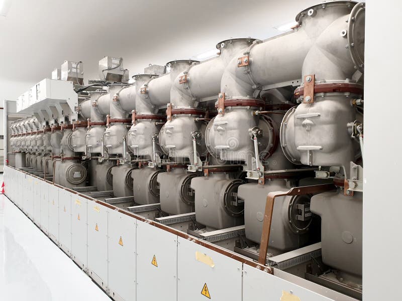 The Back of Medium-Voltage Gas-Insulated Switchgear (GIS) Stock Image ...