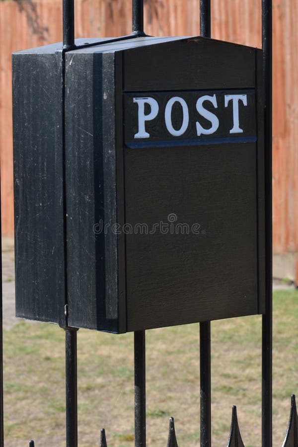 Back metal post box stock image. Image of communication - 33450339