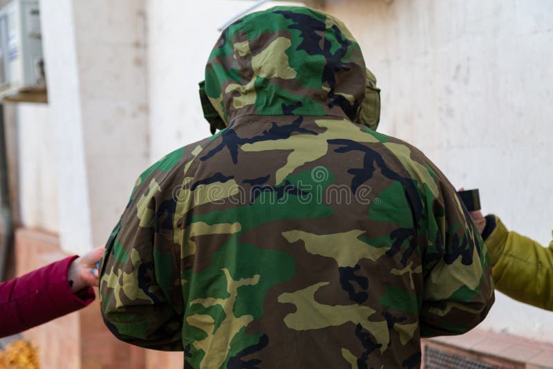 The Back of a Military Man Giving an Anonymous Interview Stock Image ...