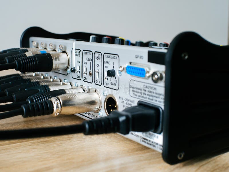 Back of Mixing Console with Cables Connected Stock Photo - Image of ...