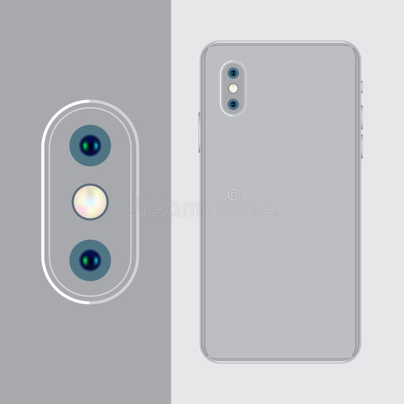 New Mobile Phone with Camera, Colorful Screen, Back Cover on White ...