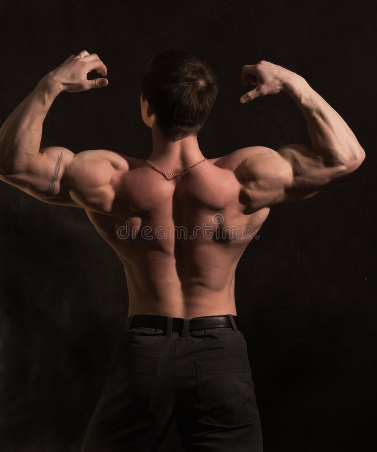 Back of Muscular Bodybuilder Stock Photo - Image of single, adult: 13580460