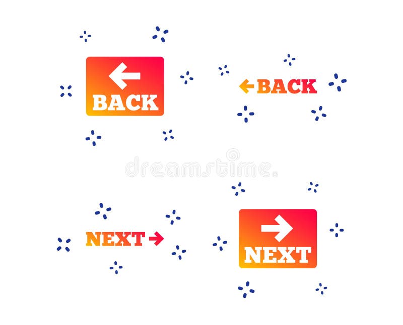 Back and Next Navigation Signs. Arrow Icons. Vector Stock Vector ...