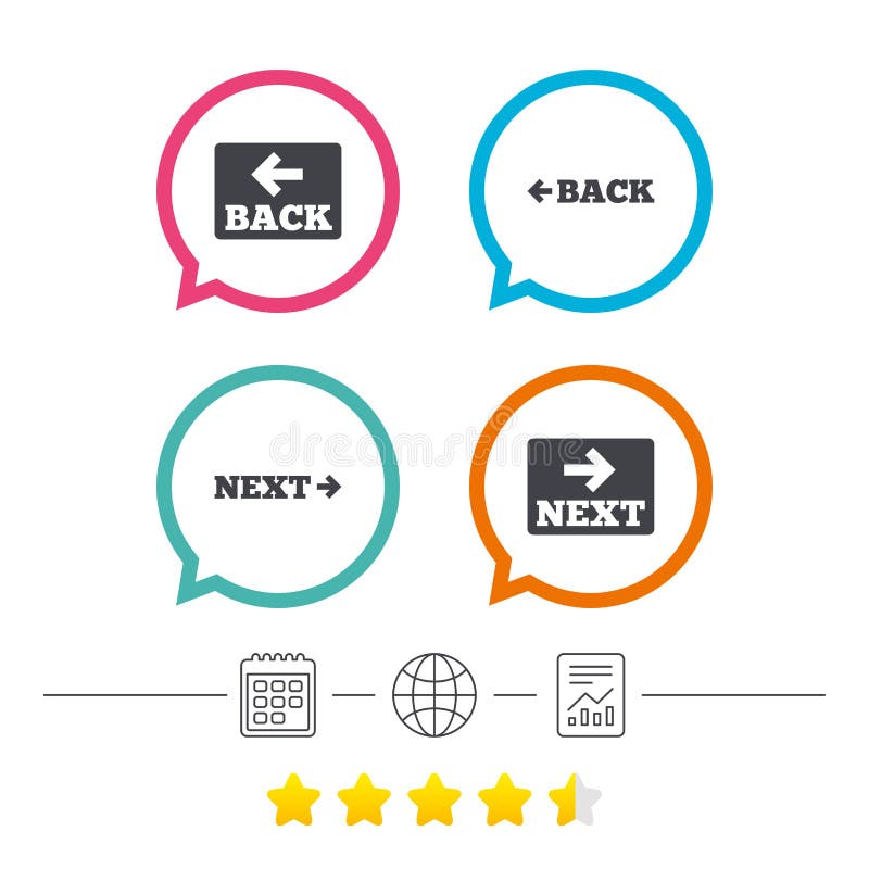 Back and Next Navigation Signs. Arrow Icons. Stock Vector ...