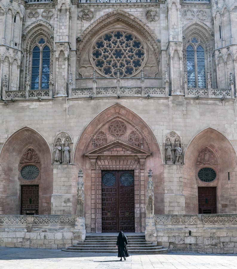 Back nun stock image. Image of gothic, vertical, cathedral - 25646893