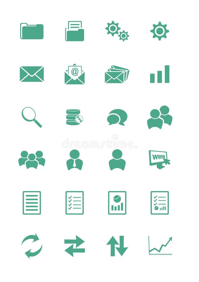 Back Office Icon Sets - Green Stock Vector - Illustration of graphic ...
