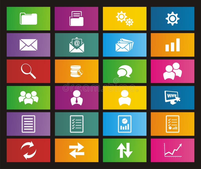 Back Office Metro Style Icons Stock Illustration - Illustration of ...