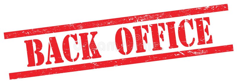 BACK OFFICE Text on Red Grungy Rectangle Stamp Stock Illustration ...