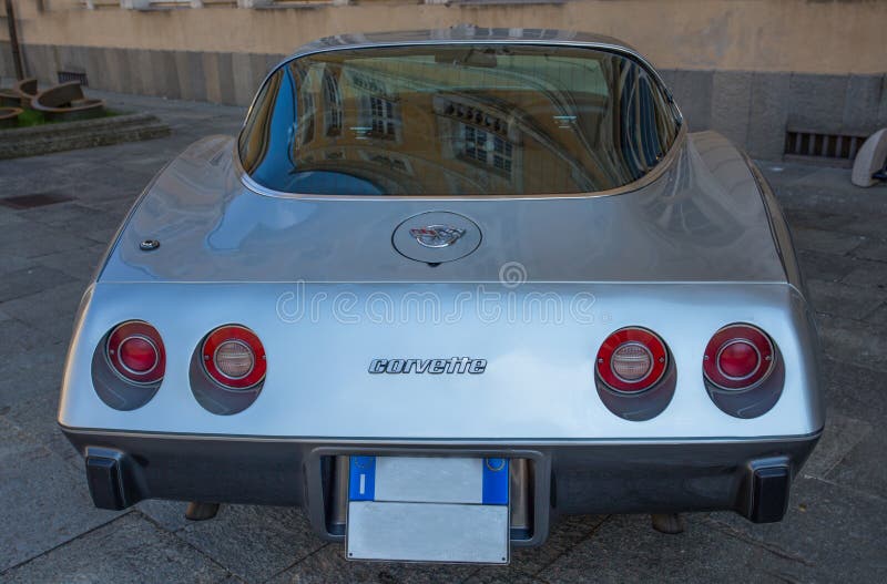 Back of an Old Grey Corvette Car Editorial Stock Image - Image of ...
