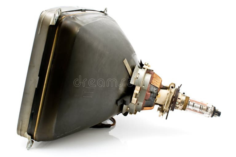 Back of Old Television Cathode Tube Stock Photo - Image of tube, glass ...