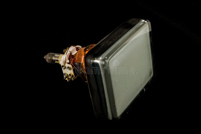 Back of Old Television Cathode Tube Isolated Stock Photo - Image of ...