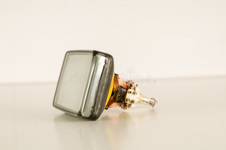 Back of Old Television Cathode Tube Isolated Stock Photo - Image of ...