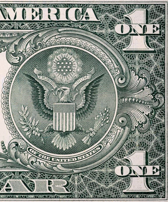 Back of one dollar bill stock image. Image of bank, currency - 29869813