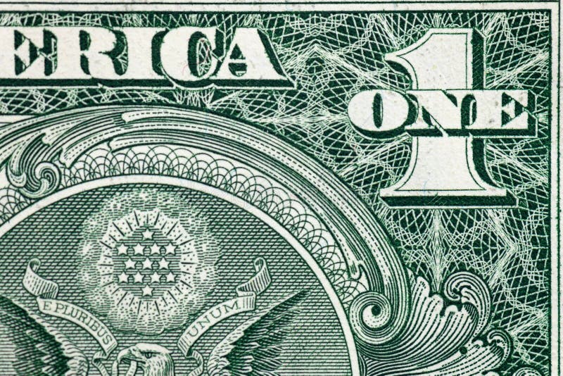 Backside of One US Dollar Bill. Stock Photo - Image of font, poster ...