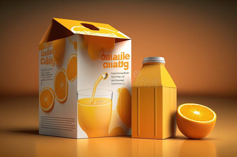 Back Orange Glass Pack Box Cardboard Carton Juice Orange Stock ...
