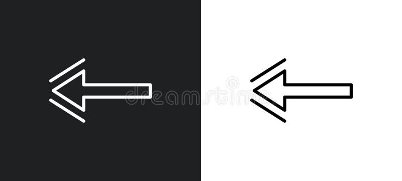 Back Outline Icon in White and Black Colors. Back Flat Vector Icon from ...