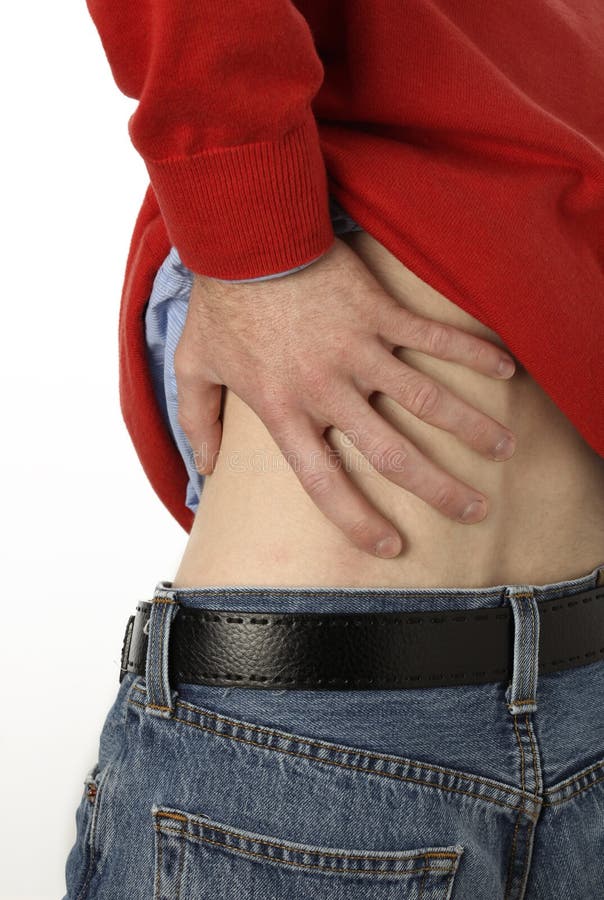 Pain in the Right Side. Attack of Appendicitis. Stock Image - Image of ...