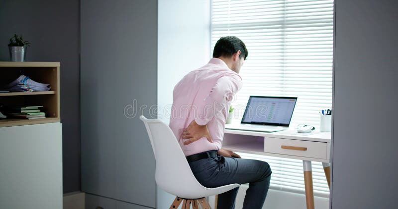 Back Pain Bad Posture Man Sitting Stock Photo - Image of posture ...