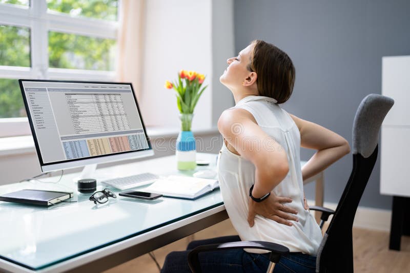 Back Pain and Bad Posture Stress Stock Photo - Image of staff, girl ...