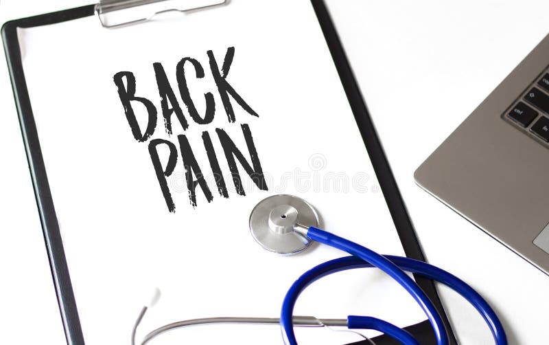 Back Pain Card in Hands of Medical Doctor Stock Image - Image of ...