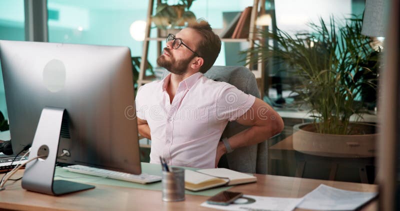 Back Pain, Computer and Web Development with Man Coding Software in ...