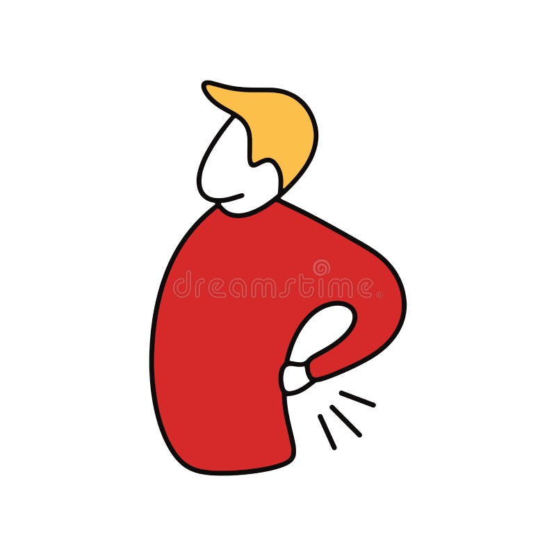 Back Pain Flat Design Vector Icon Illustration. Stock Vector - Illustration of cure, people ...