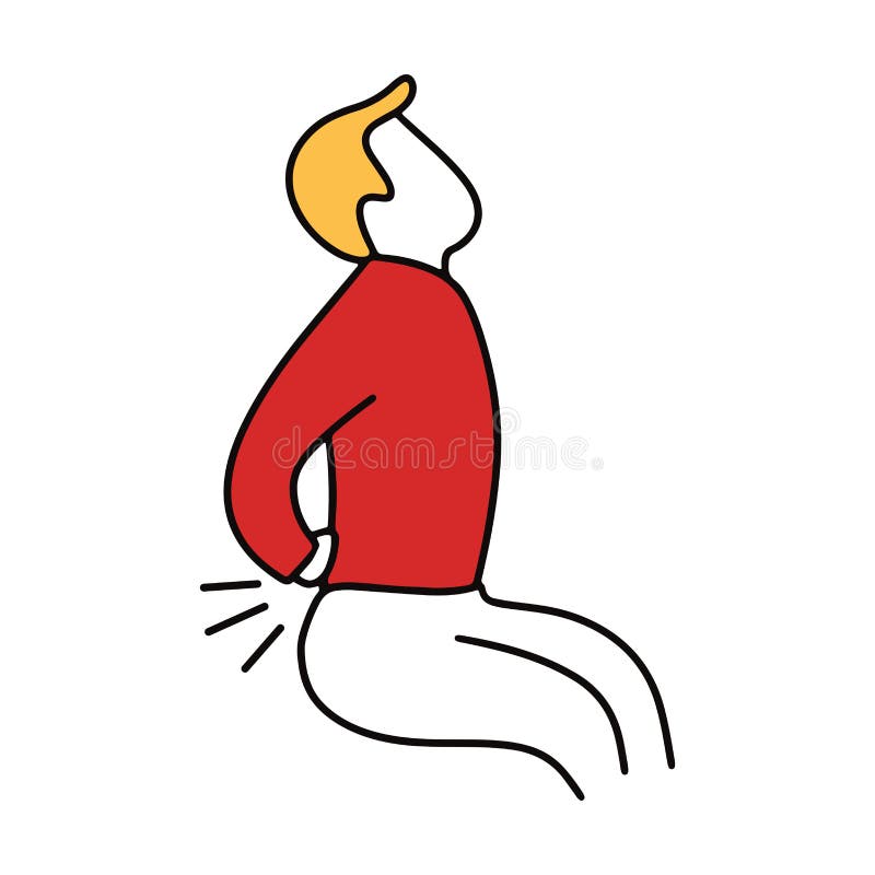Back Pain Flat Design Vector Icon Illustration. Stock Vector - Illustration of therapist ...