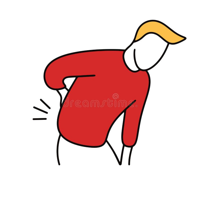 Back Pain Flat Design Vector Icon Illustration. Stock Vector ...