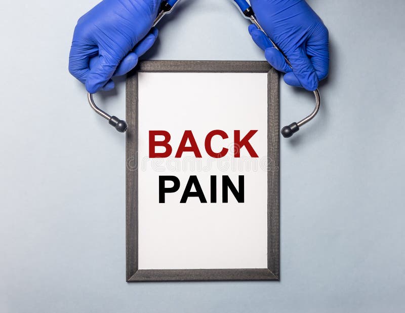 Back Pain Inscription or Words. Health Problem and Medical Help with ...