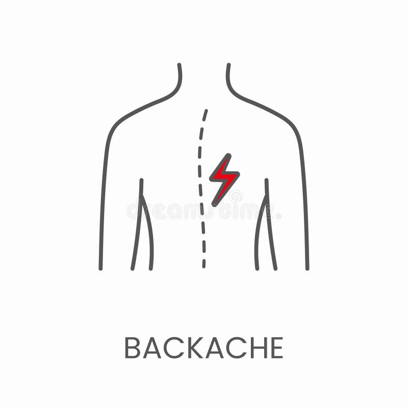Back Pain, Linear Vector Icon Stock Vector - Illustration of backache ...