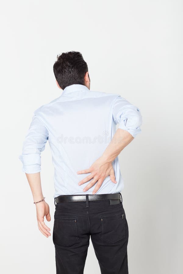 Back pain stock image. Image of view, model, white, problems - 40745485