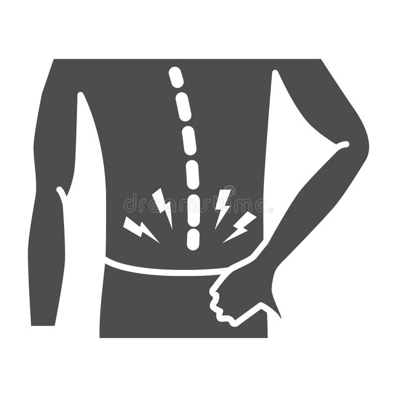 Back Pain Line and Solid Icon, Body Pain Concept, Backache Sign on ...