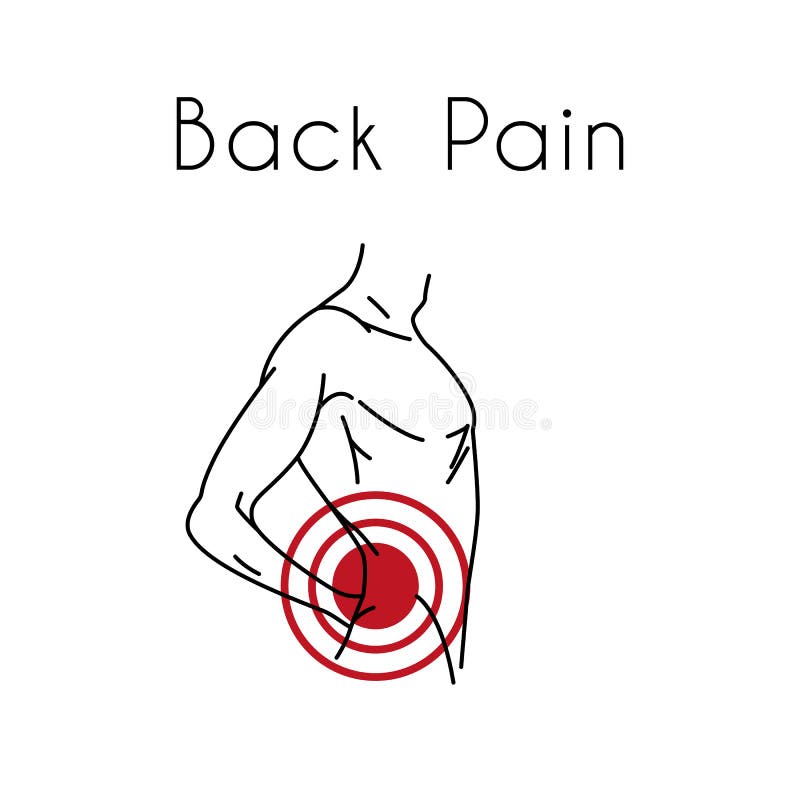 Back Pain Vector Illustration with Man Stock Vector - Illustration of ...