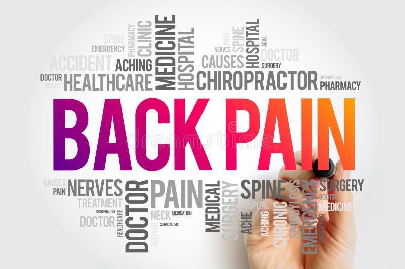Back Pain Word Cloud Collage Health Concept Background Stock Photos ...
