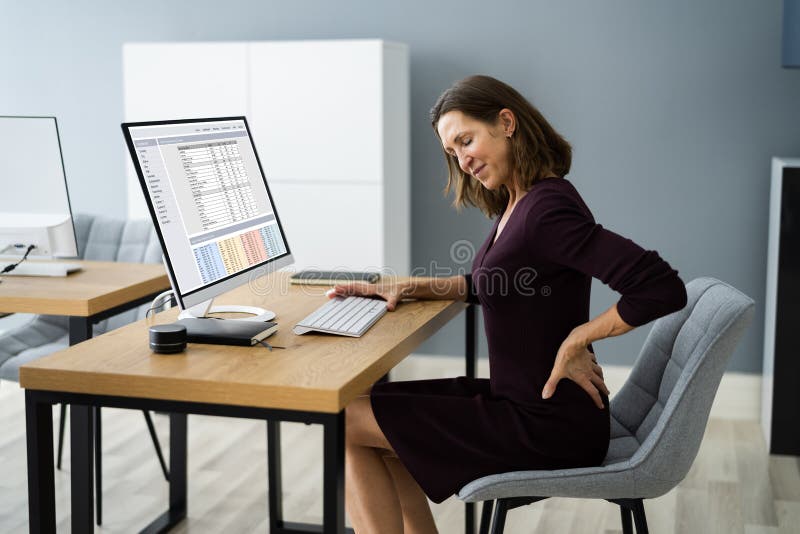 Back Pain at Work stock photo. Image of backpain, ergonomics - 213591798