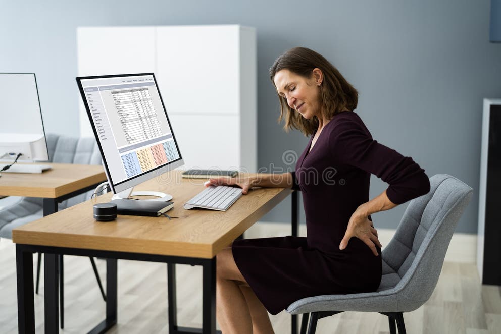 Back Pain at Work stock photo. Image of backpain, ergonomics - 213591798
