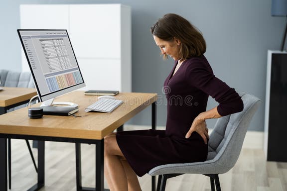 Back Pain at Work stock image. Image of public, ergonomics - 219157973
