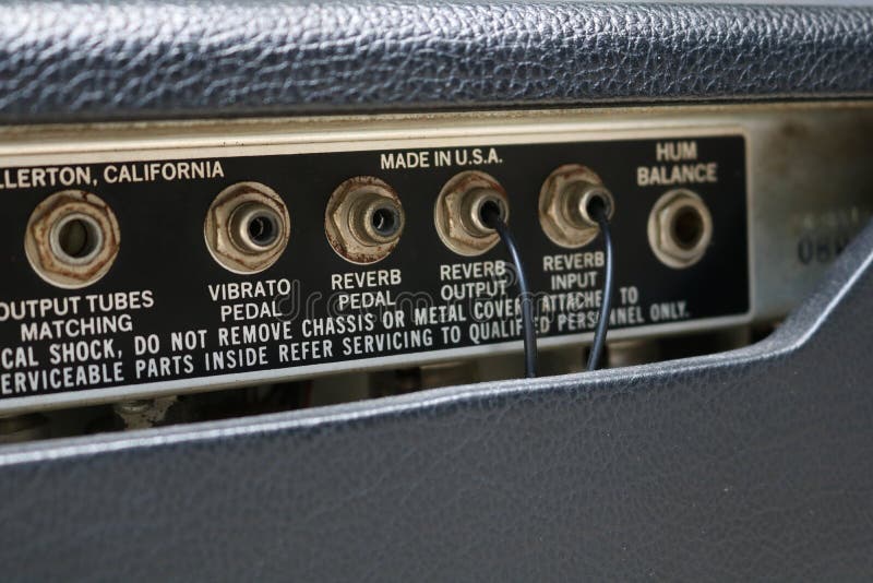 Vintage Amplifier Back Panel. Made in USA. Stock Image - Image of ...
