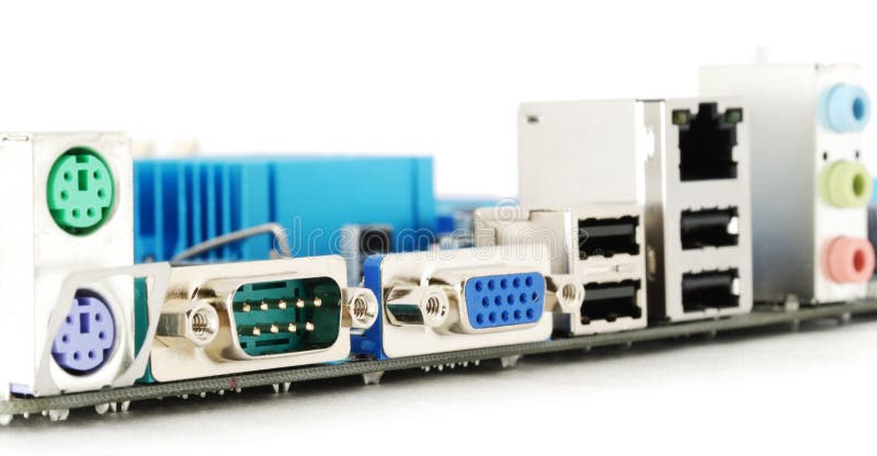 Back Panel Computer Motheboard Stock Image - Image of back, electric ...