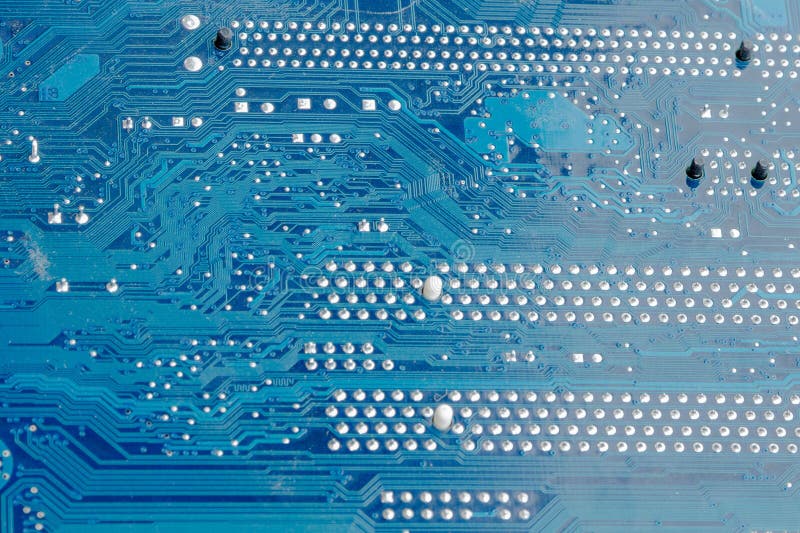 Back Panel Connectors Computer Motherboard Top View Blue Circuit Stock ...