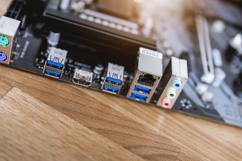 Back Panel Connectors Computer Motherboard Stock Photos - Free ...